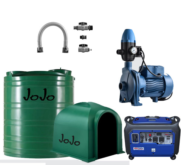 Combo Special 10000l Jojo Water Tank with 2.2kw Water Pump + Gentech 4 ...